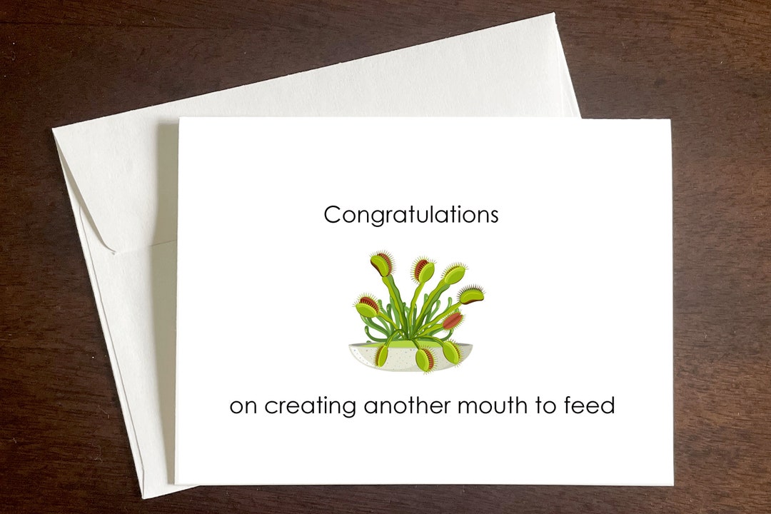 Congratulations, Venus Fly Trap, Pregnancy Card, Pregnancy Gift ...