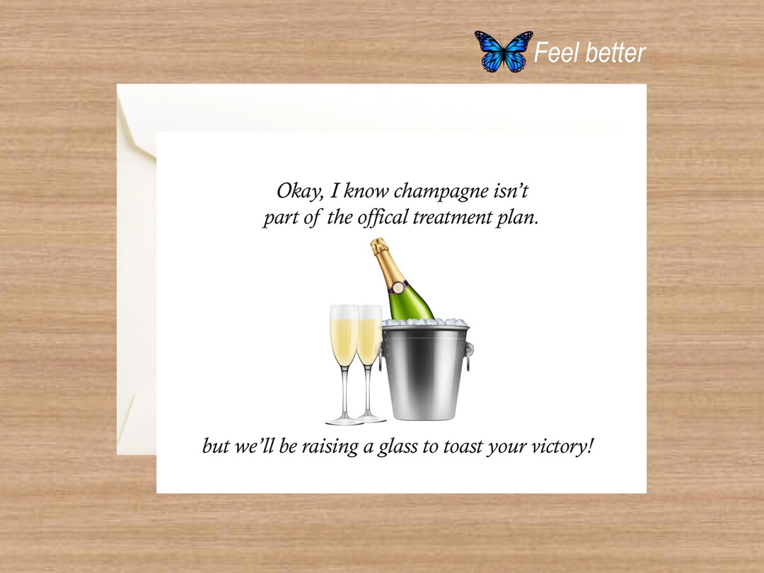 Cancer Card: A Toast to Your Victory - Etsy