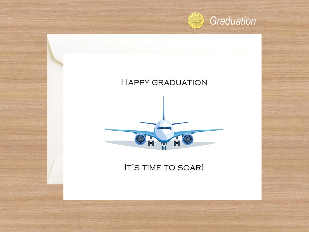 Funny Pilot Graduation Card, Airplane Gift - Etsy
