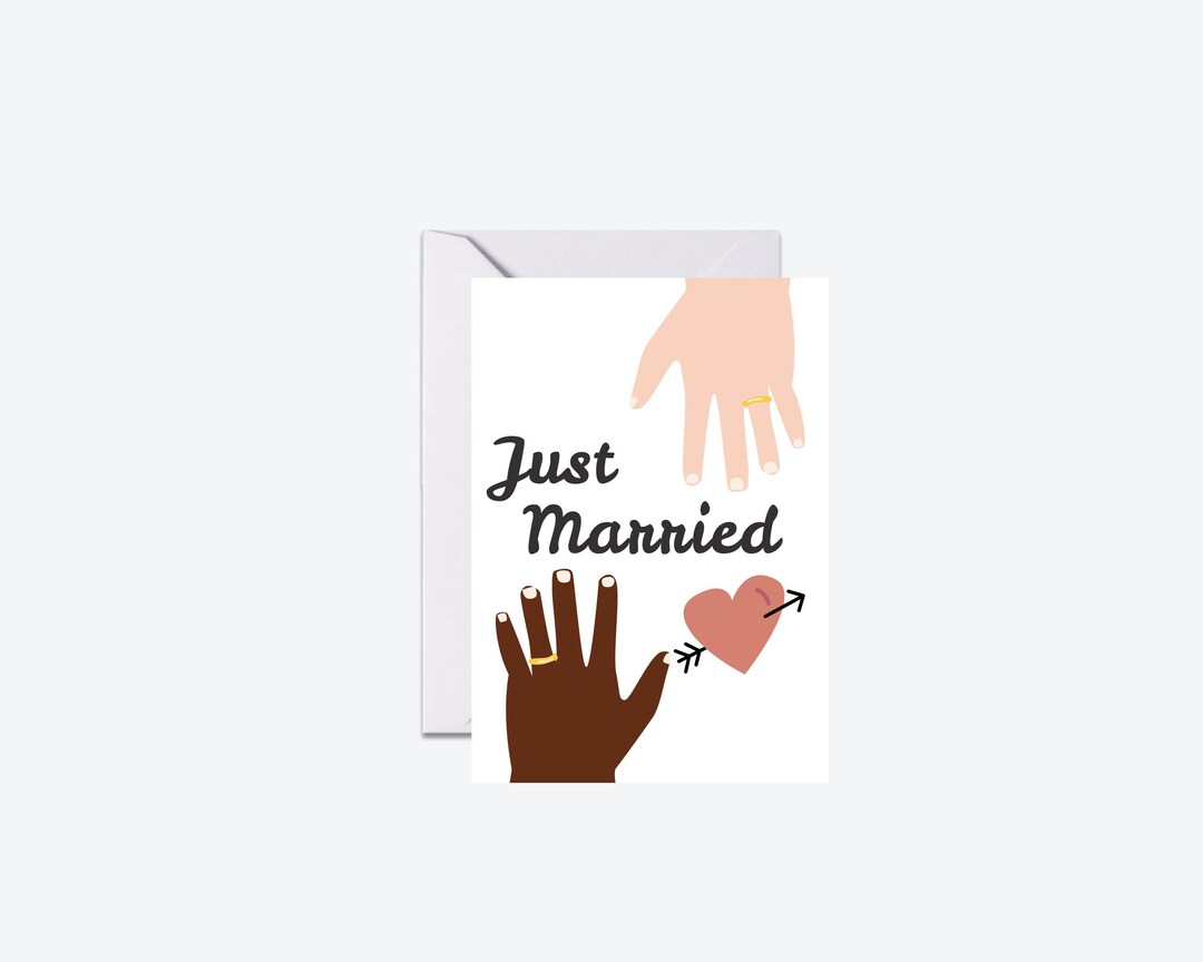 Just Married Rings Wedding Card - Etsy