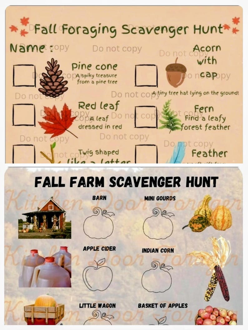 Fall Scavenger Hunt Printable for Kids: Autumn Nature Game (PDF ...