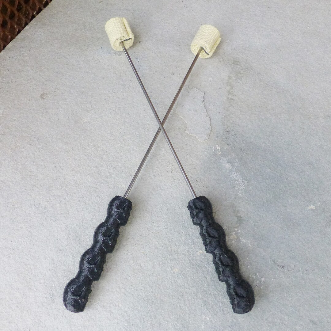 Pair of Fire Torch - Fire Eating / Fleshing Torches - Rubber Skull ...