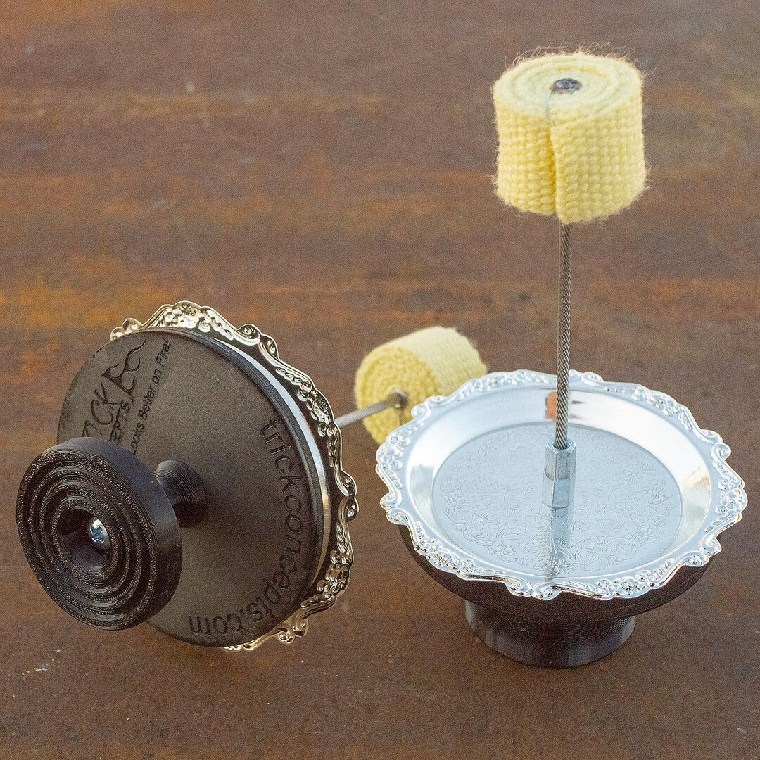 Pair of Ember Silver Fire Palm Torches (set) With Knob Grip - Trick ...