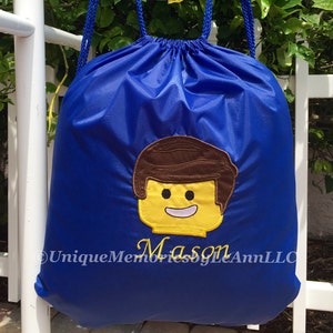 Lego Emmet Appliqué Drawstring Backpack With FREE Name or Monogram 12 ...