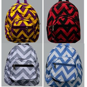 Mini Chevron Backpack With FREE Name or Monogram - 12 Colors Great for ...