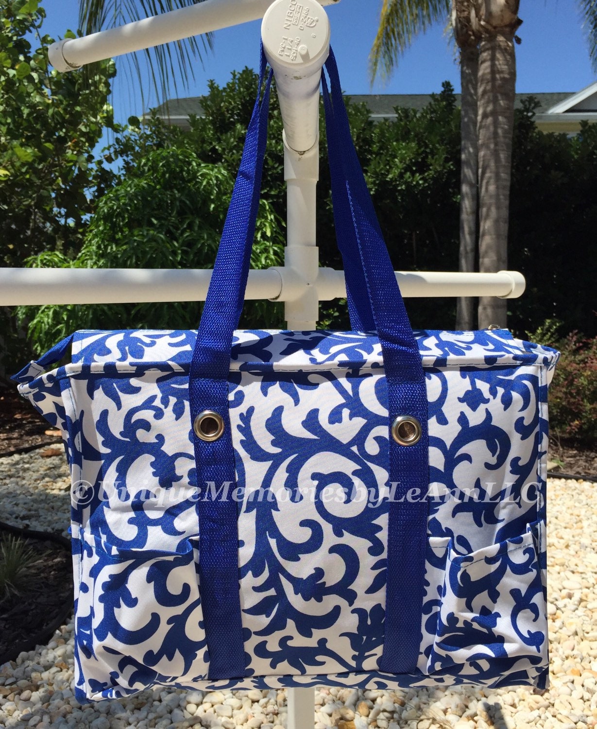 Royal Damask Canvas Tote/beach Bag/diaper Bag FREE Monogram or | Etsy