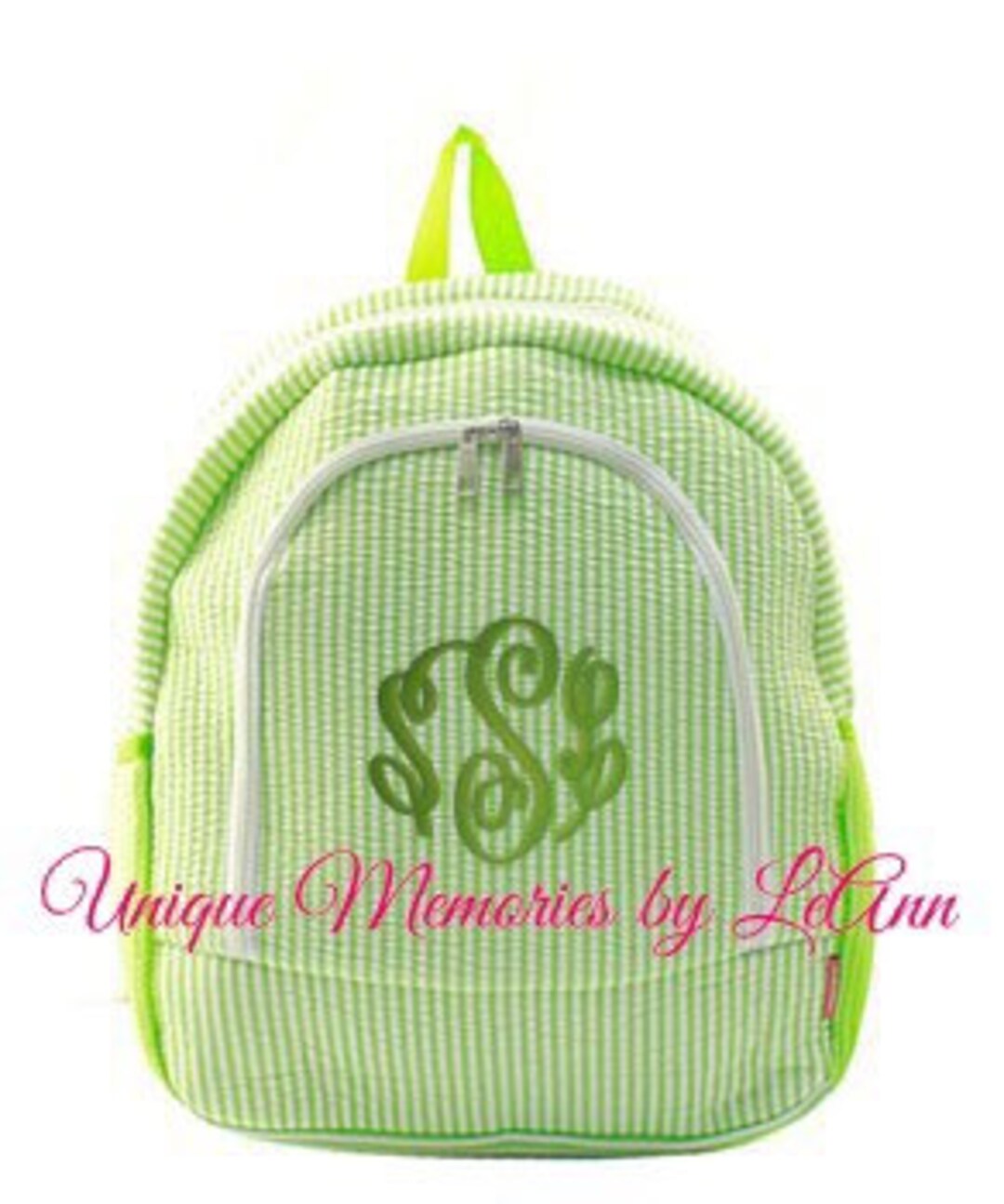 Seersucker Backpack Personalized With FREE Name or Monogram - School ...