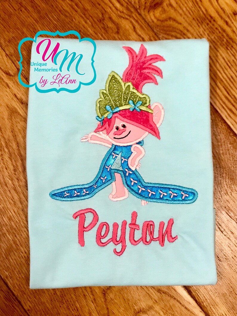 Girl Troll Princess Poppy Inspired Shirt With FREE Name | Etsy
