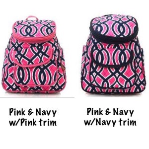 Vines Pattern Quilted Mini Backpack - FREE Name or Monogram - 5 Colors ...