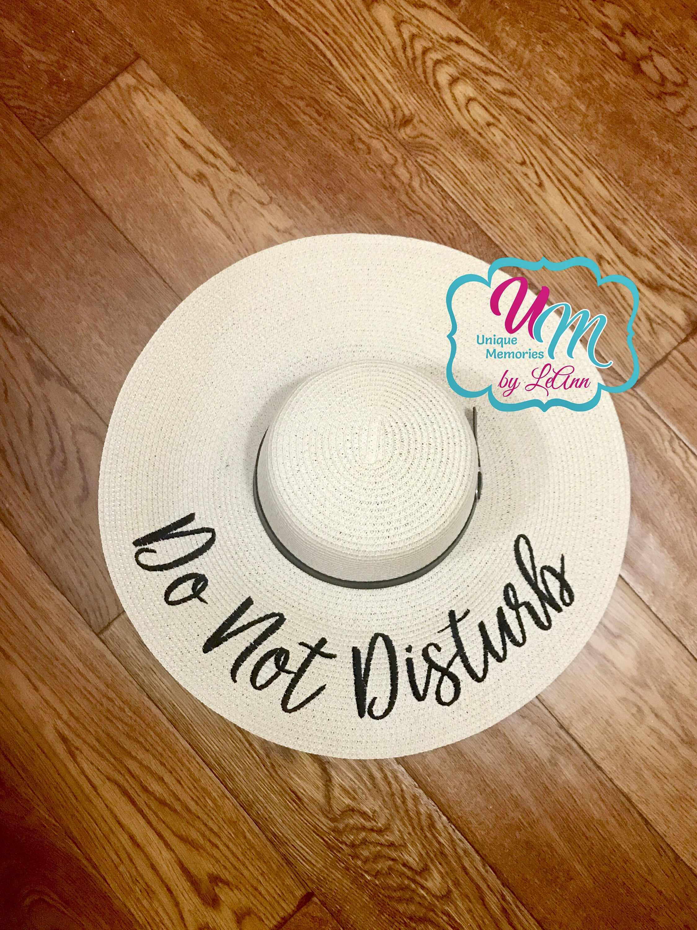 Do Not Disturb Embroidered Floppy Beach Hat, Personalized Straw Hat ...