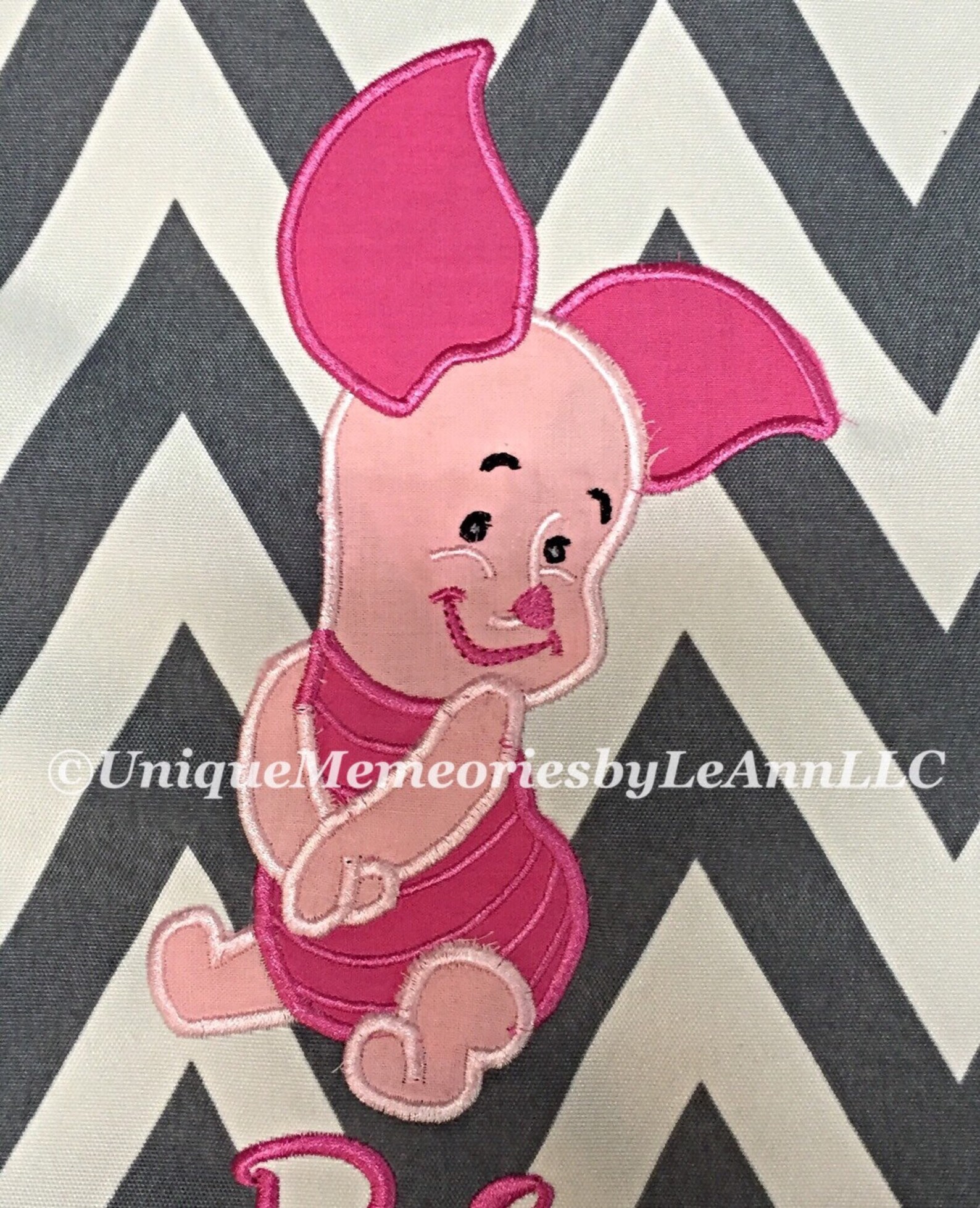 Piglet Inspired Chevron Tote/beach Bag W/ FREE Name or - Etsy