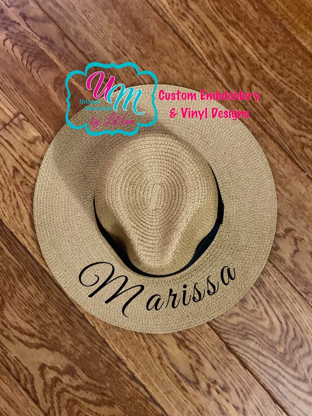 Personalized Fedora Hat, Name or Monogram, Sun Hat, Embroidered Hat ...