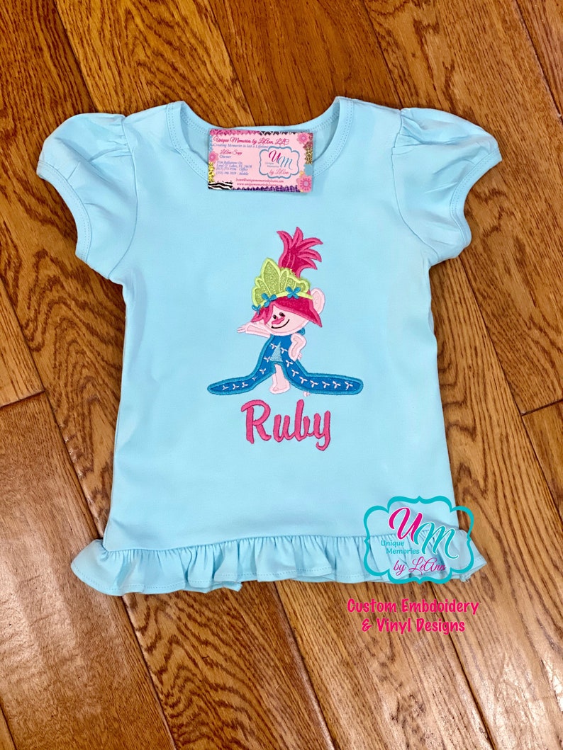 Girl Troll Princess Poppy Inspired Shirt With FREE Name - Etsy
