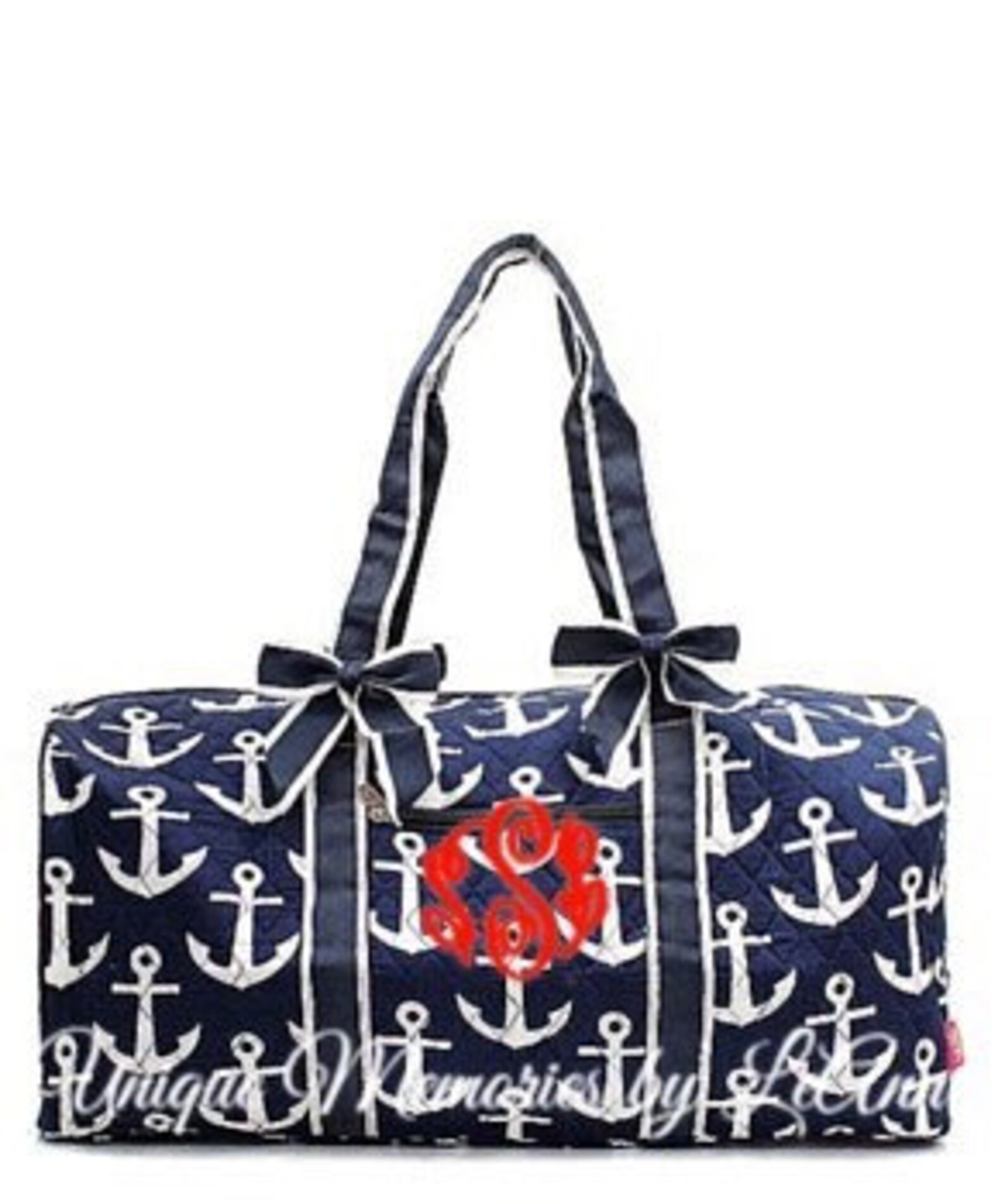 Anchor Duffle Bag Quilted W/detachable Bows Zippered Closure - Etsy