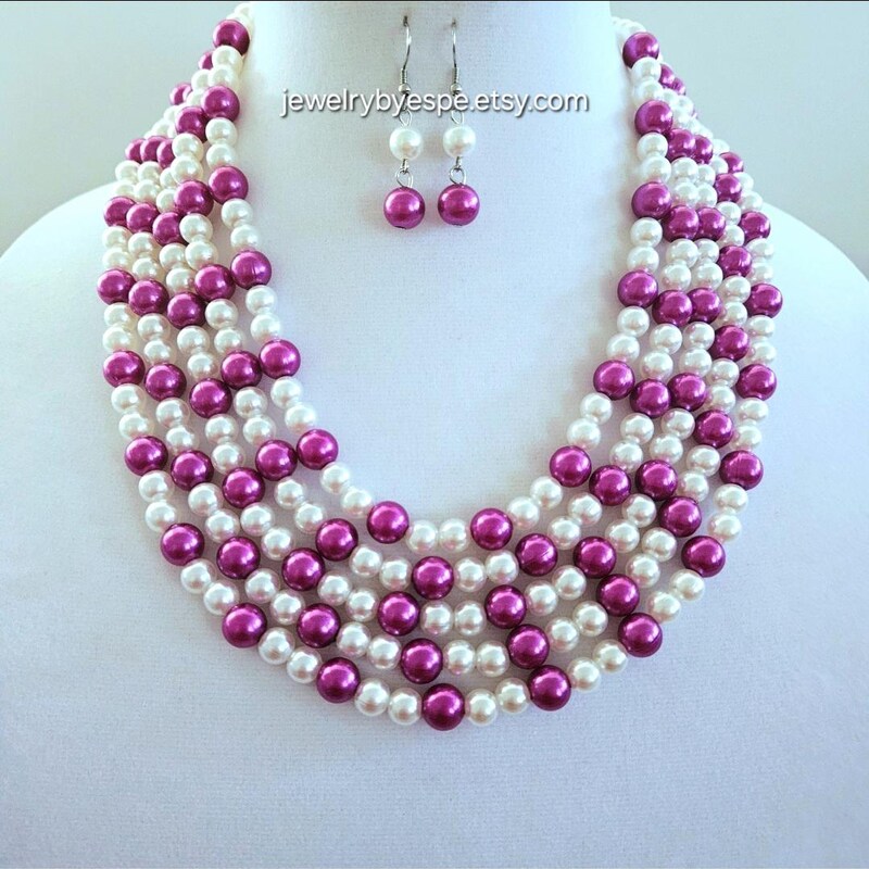 Magenta Necklace - Etsy