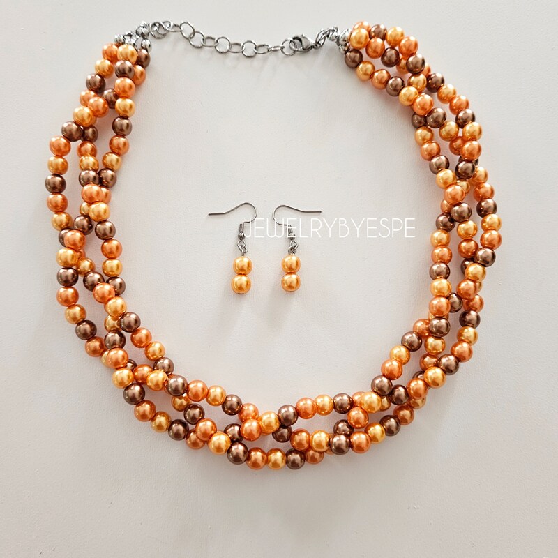 Rust Color Necklace - Etsy