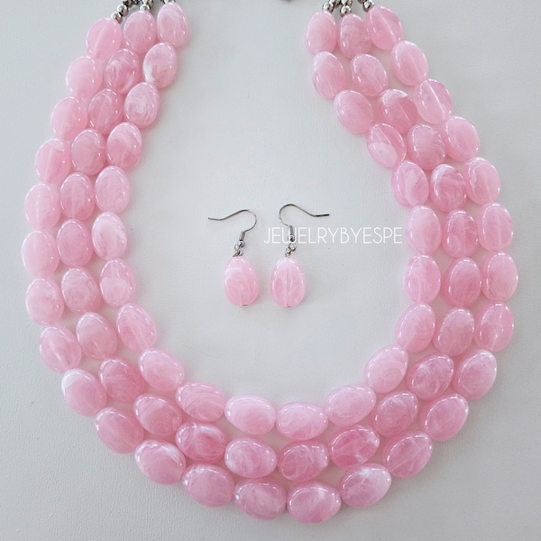 Pink Necklace - Etsy