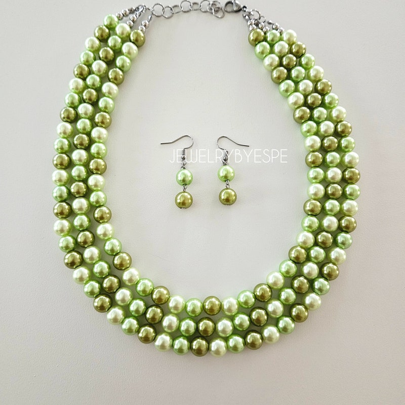 Lime Green Necklace - Etsy
