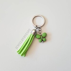 Green Tassel Keychain Butterfly Keychain Boho Keychain Cute Keychain ...