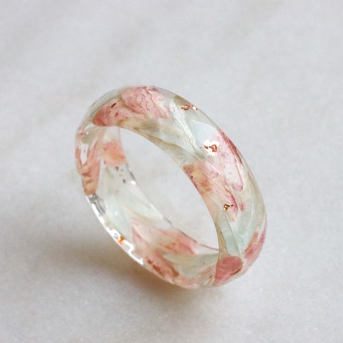 Nature Inspired Resin Ring With Eucalyptus Leaves Gladiolus - Etsy