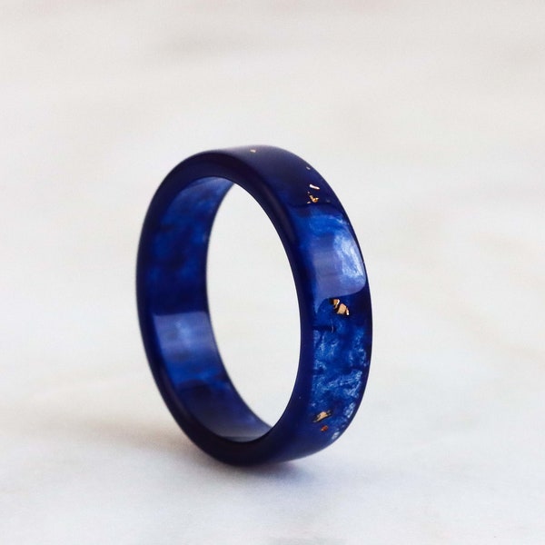Blue Resin Ring - Etsy