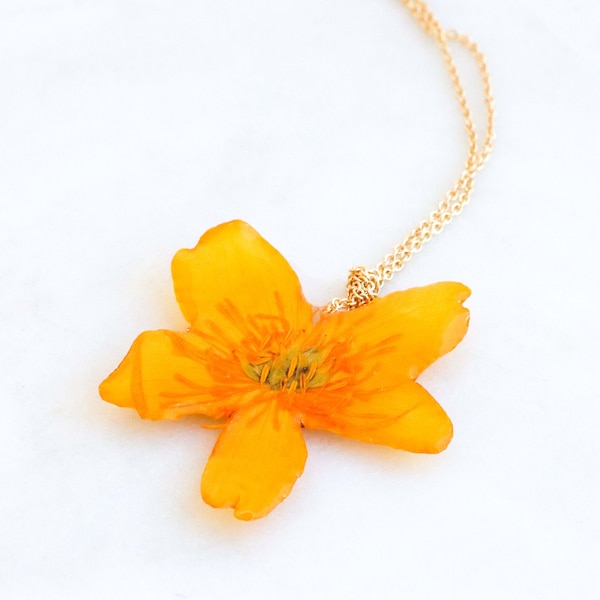 Yellow Flower Necklace - Etsy