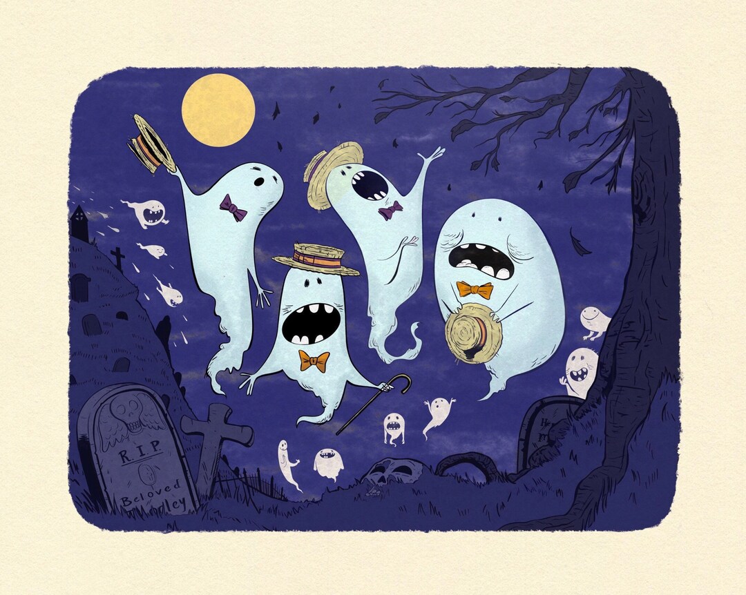 8x10 Singing Ghosts Portrait // Halloween Wall Decor // Spooky and Cute ...