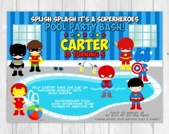 Superhero pool party | Etsy