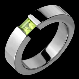 5mm Tension Set Titanium & Blue Topaz Ring Custom Made - Etsy