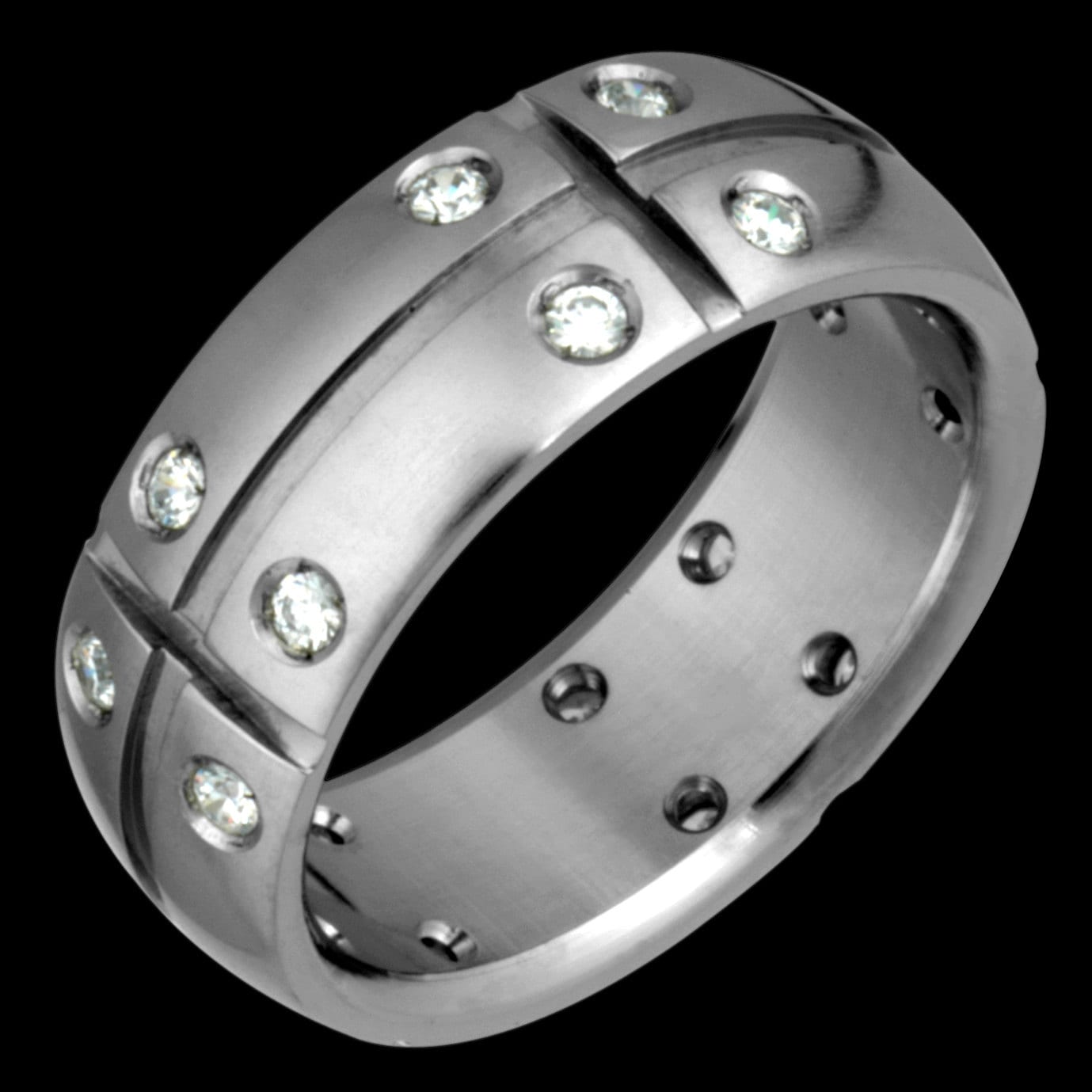 8mm Titanium & Diamond Matrix Ring Custom Made Unisex - Etsy