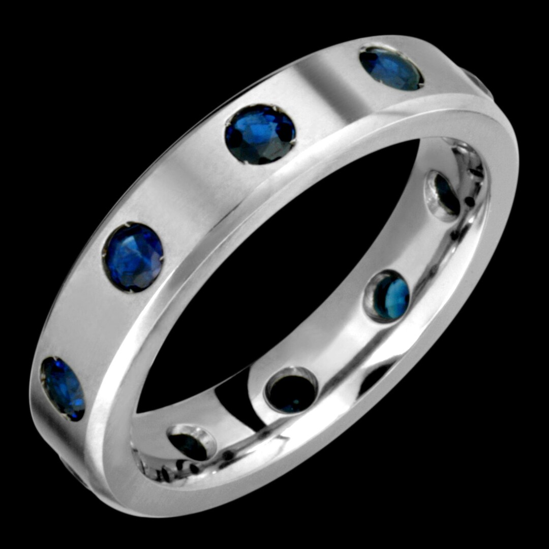 5mm Titanium & Amethyst Eternity Ring Custom Made for Him or Her - Etsy