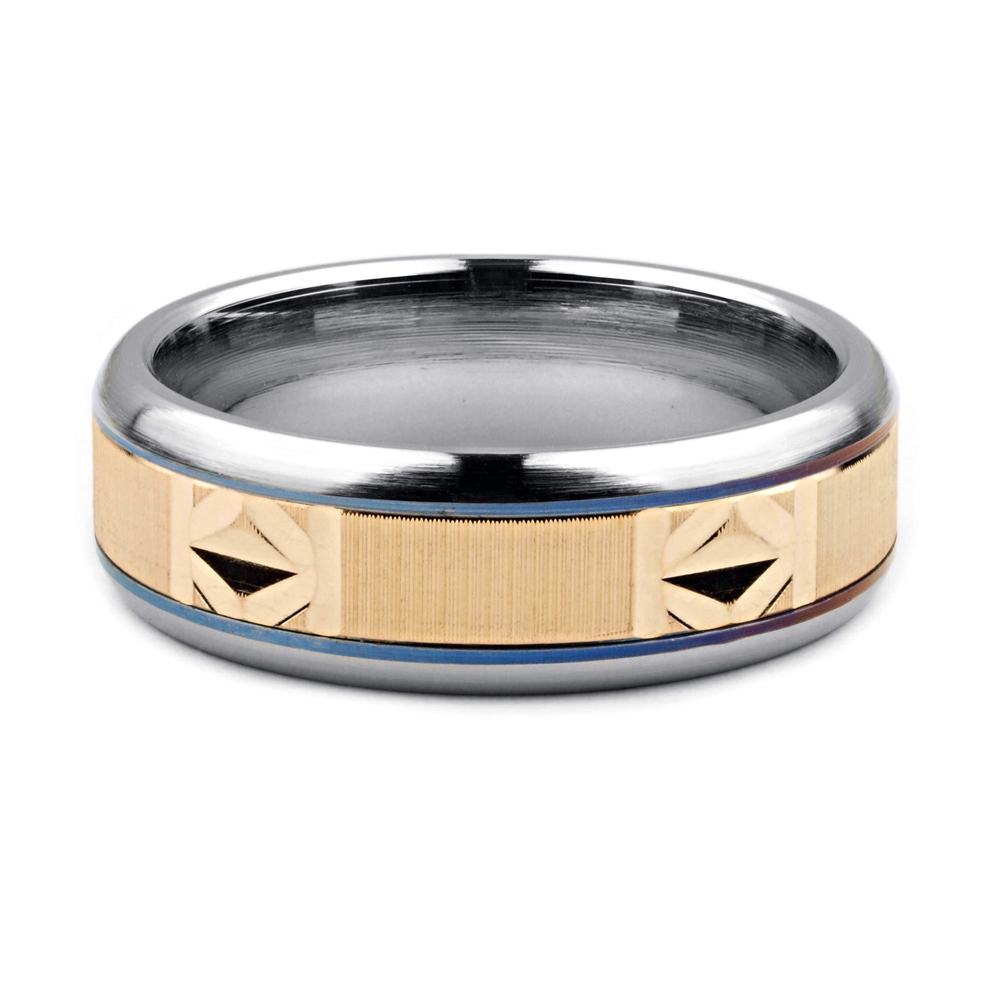 Men's Cobalt Ring 7mm Wide Two-Tone Cobalt & 14K Yellow | Etsy