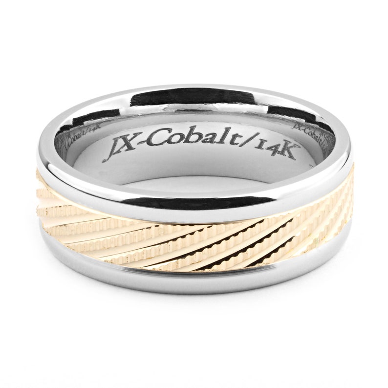 Men's Cobalt Ring 8mm Wide Two-tone Cobalt & 14K Yellow - Etsy