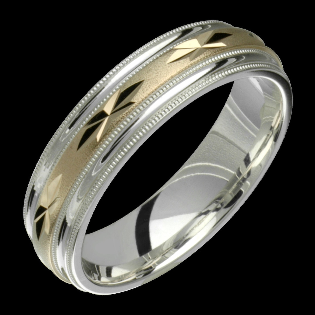 Silver and Gold 6mm Two-tone .925 Sterling Silver & 10K Yellow Solid ...