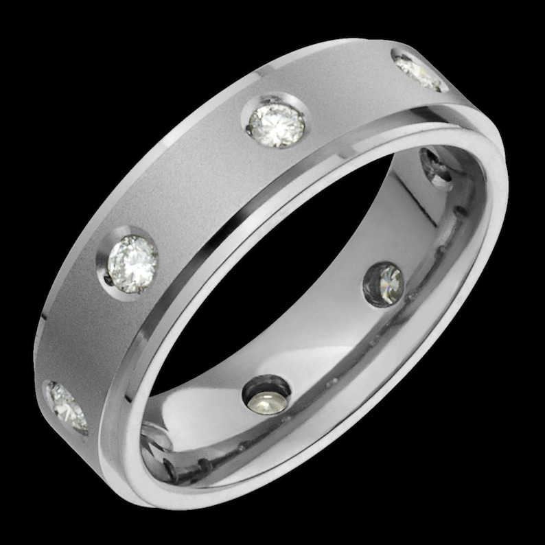 6mm Titanium & Diamond Ring Custom Made Unisex - Etsy