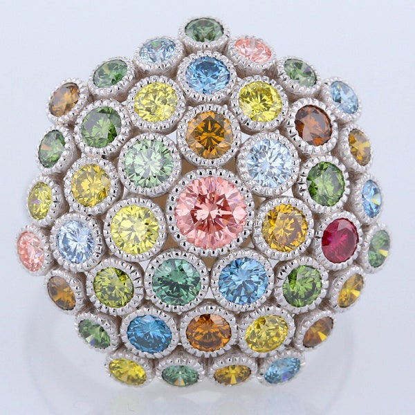 Colored Diamond Ring - Etsy