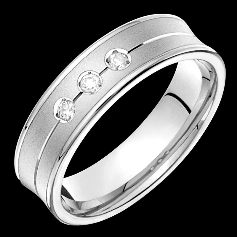 Concave Diamond Band - Etsy