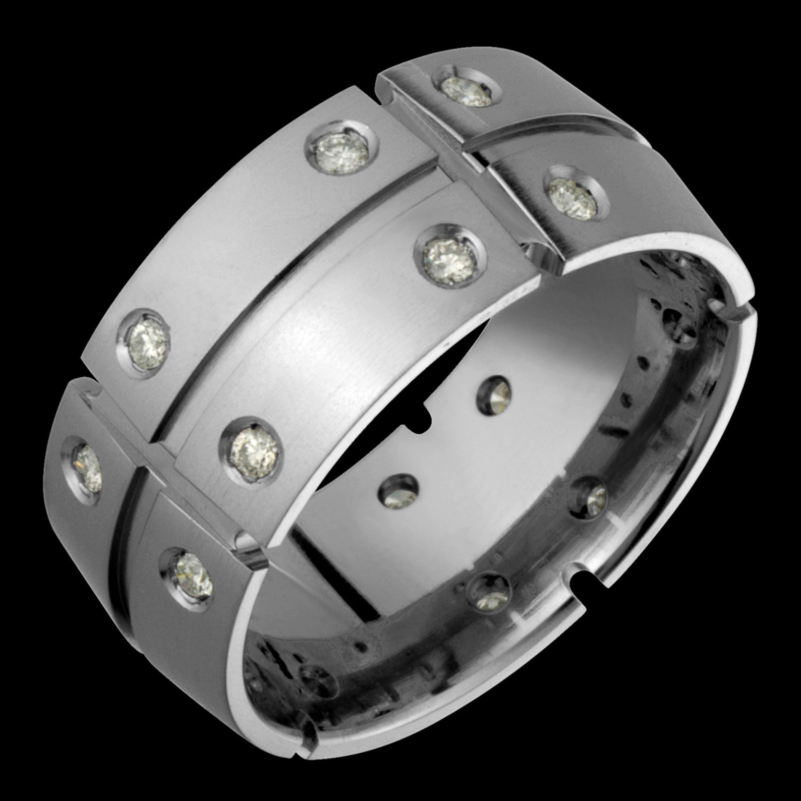 10mm Titanium & Diamond Matrix Ring Custom Made Unisex - Etsy