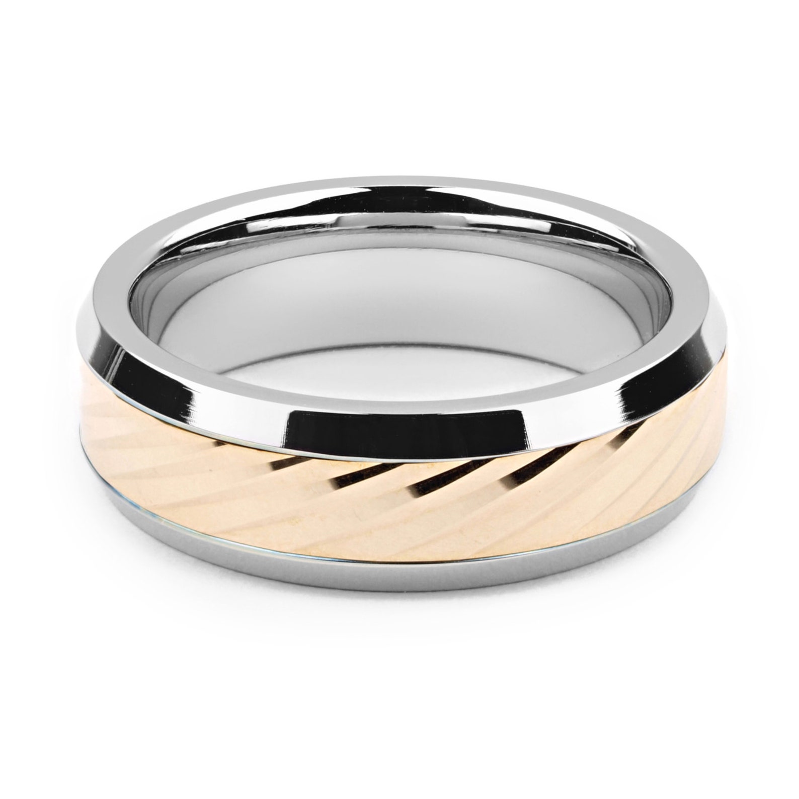 Men's Cobalt Ring 7mm Wide Two-tone Cobalt & 14K Yellow - Etsy