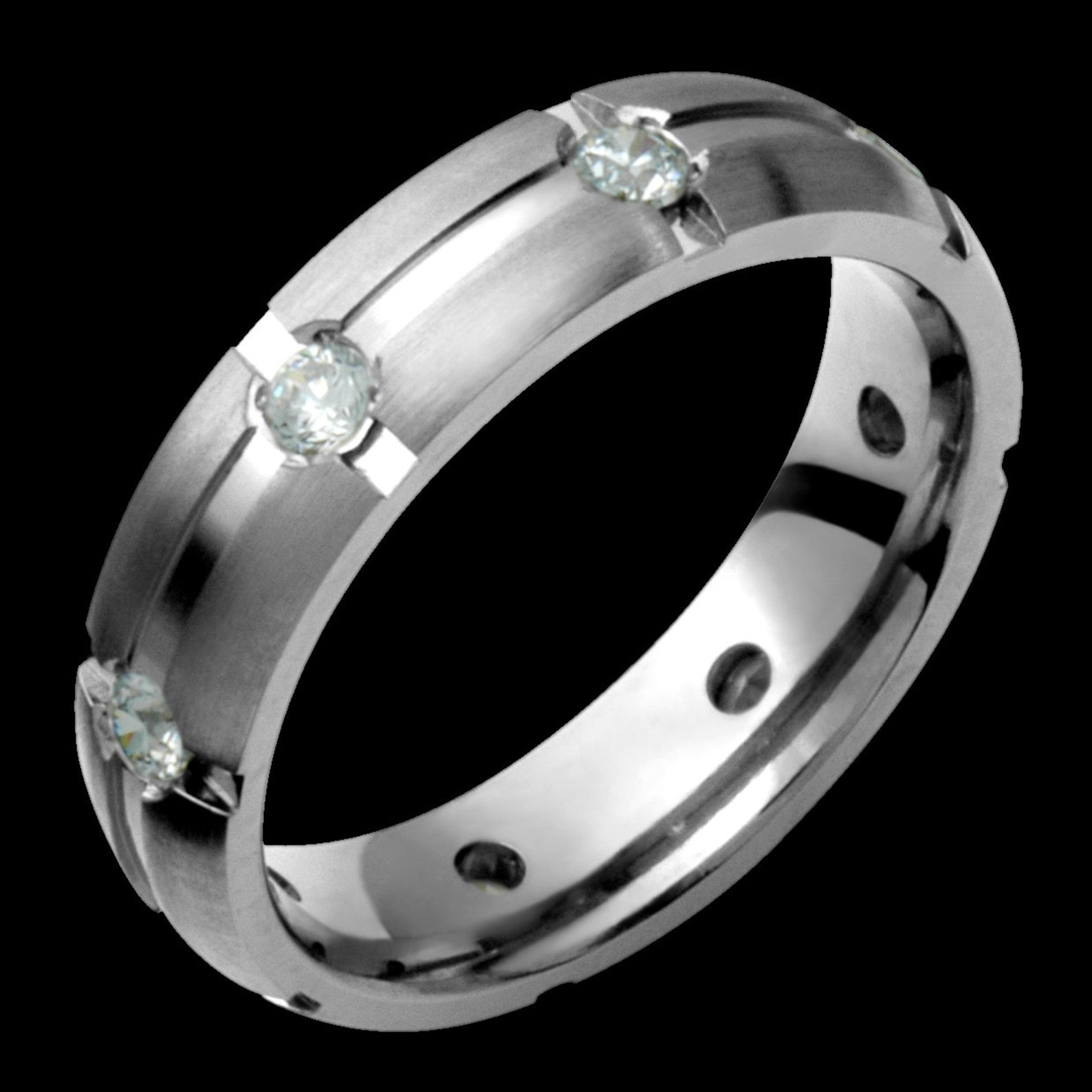 5mm Titanium & Diamond Ring Custom Made Unisex | Etsy