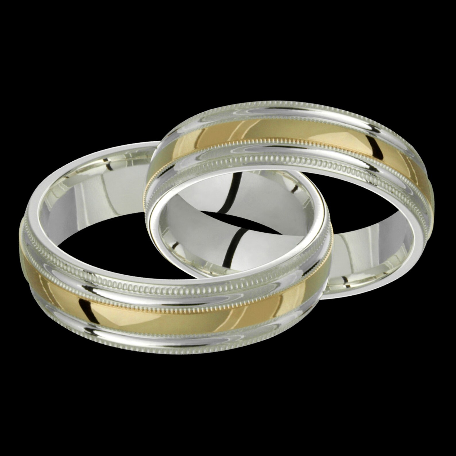 Silver and Gold 6mm Two-tone .925 Sterling Silver & 10K Yellow Solid ...