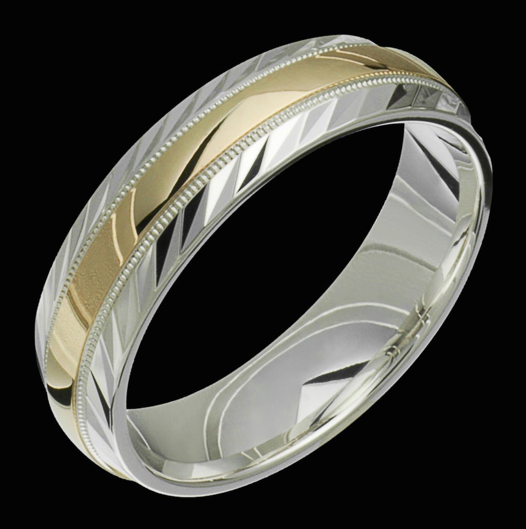 Silver and Gold Two-tone .925 Sterling Silver & 10K Yellow Solid Gold ...
