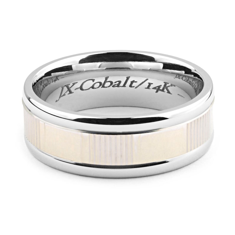 Men's Cobalt Ring 8mm Wide Two-tone Cobalt & 14K White - Etsy