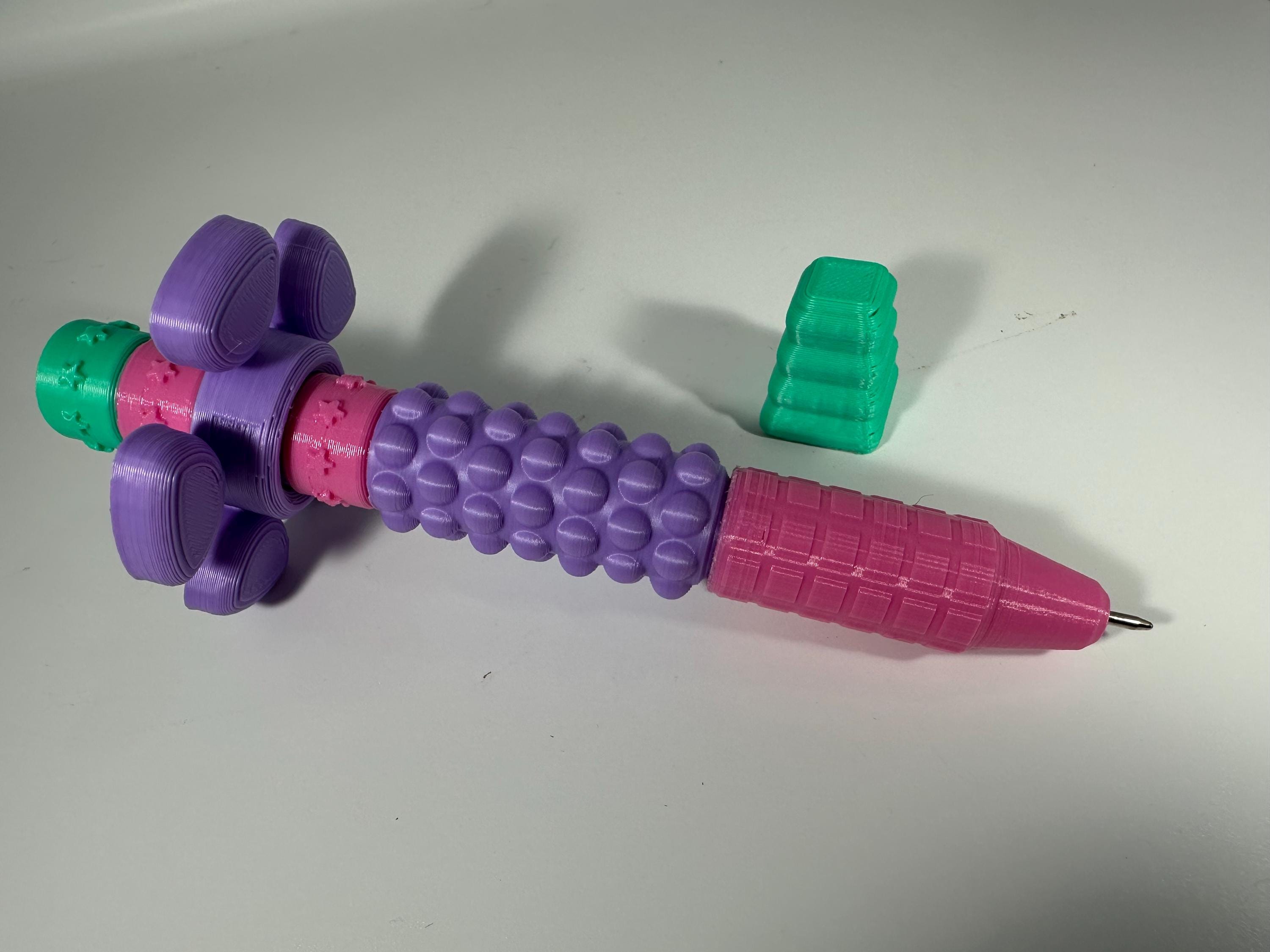 3D Printed Sensory Fidget Spinner Ballpoint Pen - You Pick the Colors ...