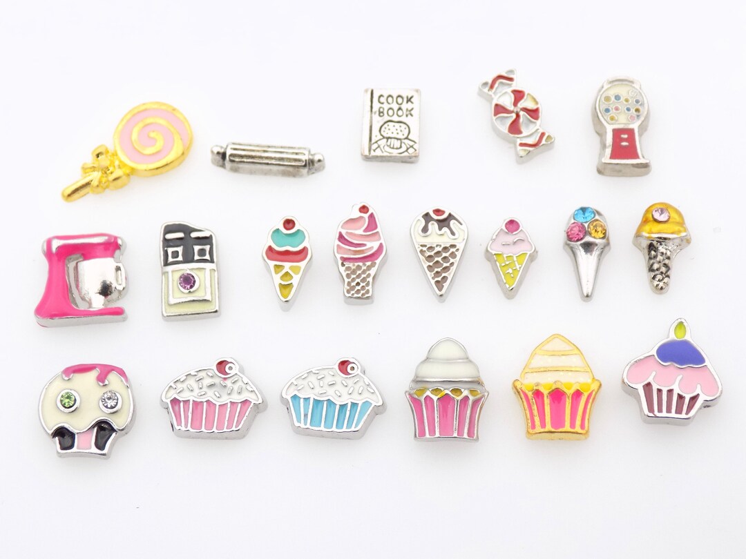 Set of 19 Dessert and Baking Themed Locket Charms Floating Locket ...
