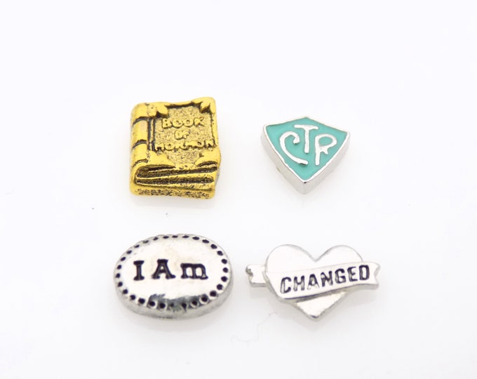 Set of 4 Mormon LDS Themed Locket Charms Floating Locket Accessory Lot ...