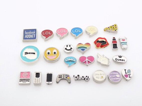 Set of 25 Trendy Themed Locket Charms Floating Locket | Etsy