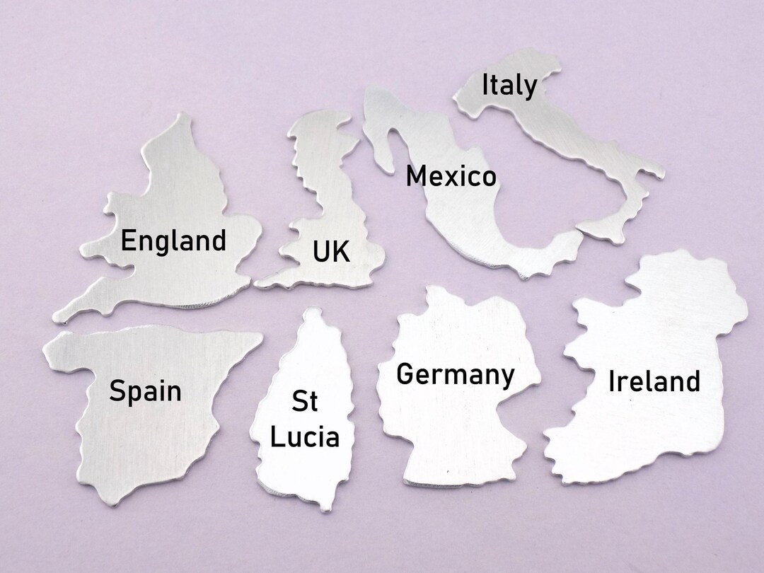 Map Country State Aluminum Blanks Tn, Va, Nc, Ky, Tx, Spain, England ...