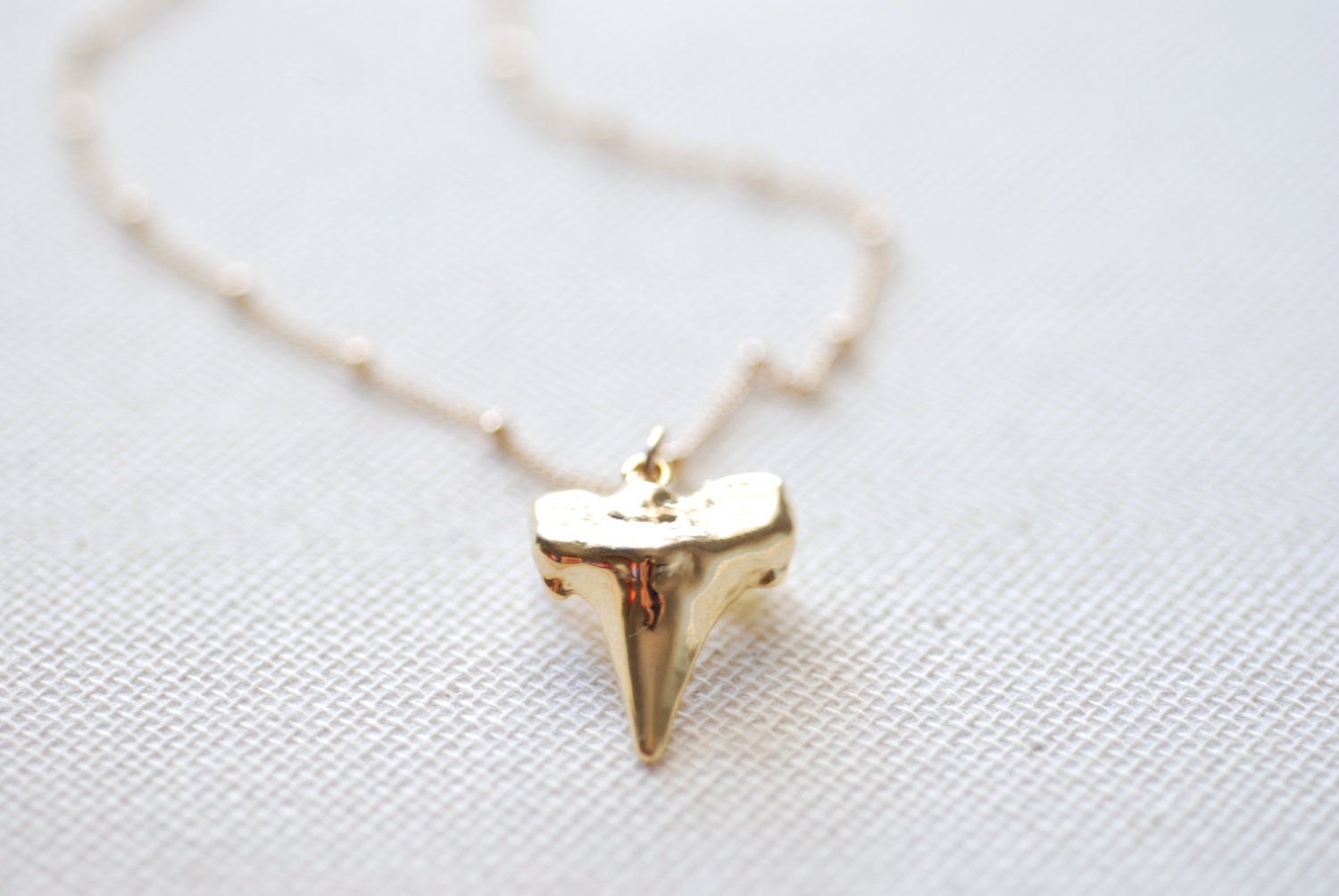 Gold Shark Tooth Necklace 22kt Gold Shark Tooth Dainty Shark | Etsy