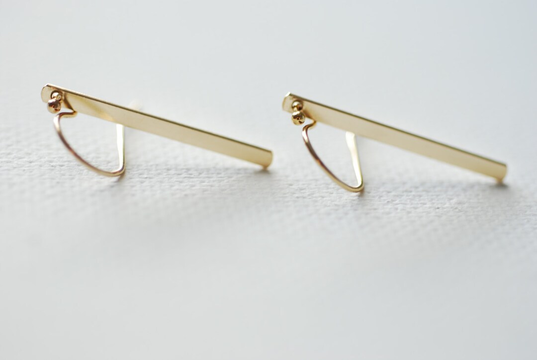 Gold Bar Earrings, 14k Gold Filled Bars, Minimalist Bar Earrings ...